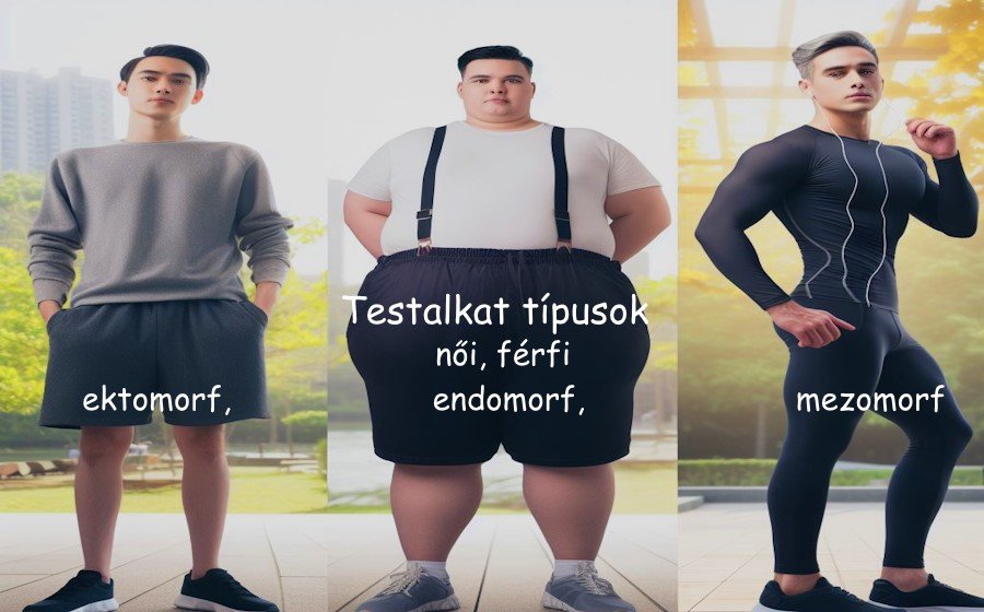 Testalkat típusok női, férfi, ektomorf, endomorf, mezomorf
